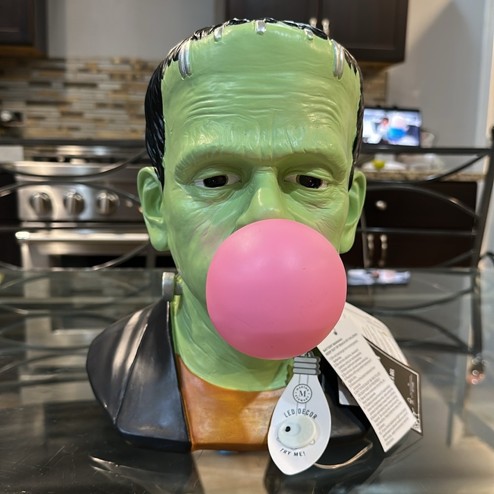 Martha Stewart | Holiday | Led Lighted Frankenstein Blowing Bubble Bust ...